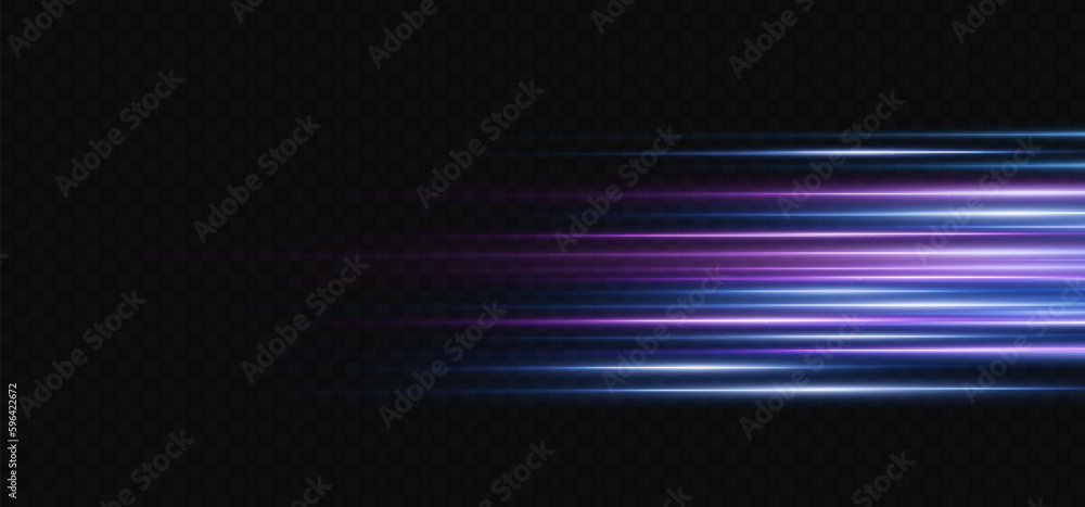 Speed effect on blue background.Motion light effect for banners. blue ...