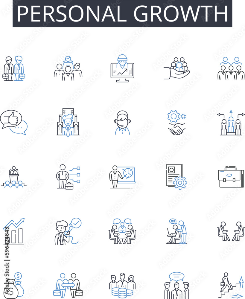 Personal growth line icons collection. Self-improvement, Personal ...