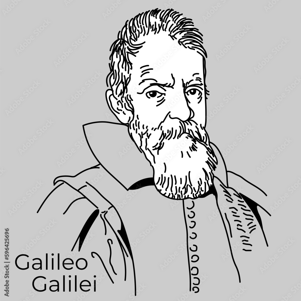 Vetor de Galileo Galilei was an Italian physicist, mechanic, astronomer ...