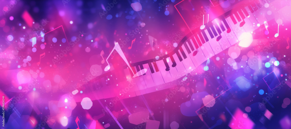 Music background with piano. Illustration AI Generative. Stock ...
