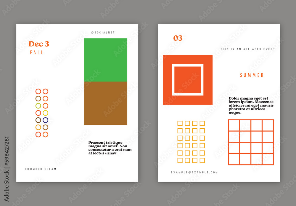 US Letter Flyer Template Very Minimal With Simple Bright Geometric ...
