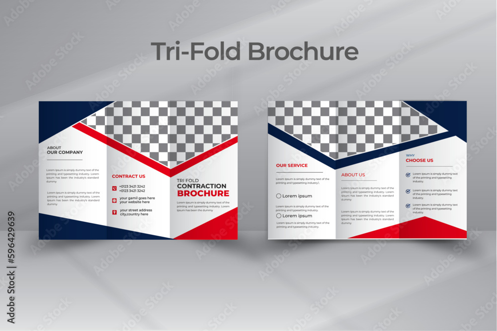 Contraction Home Repair Trifold Brochure Design With 6 Pages Stock ...