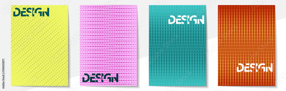 Geometric cover design templates A-4 format. Editable set of layouts ...