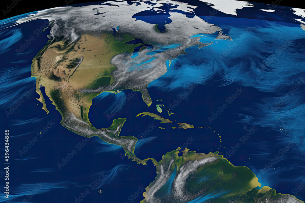 World map with weather forecast app. Weather prediction data on monitor ...