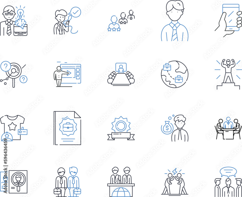 Performance assessment line icons collection. Evaluation, Appraisal, Measurement, Analysis ...