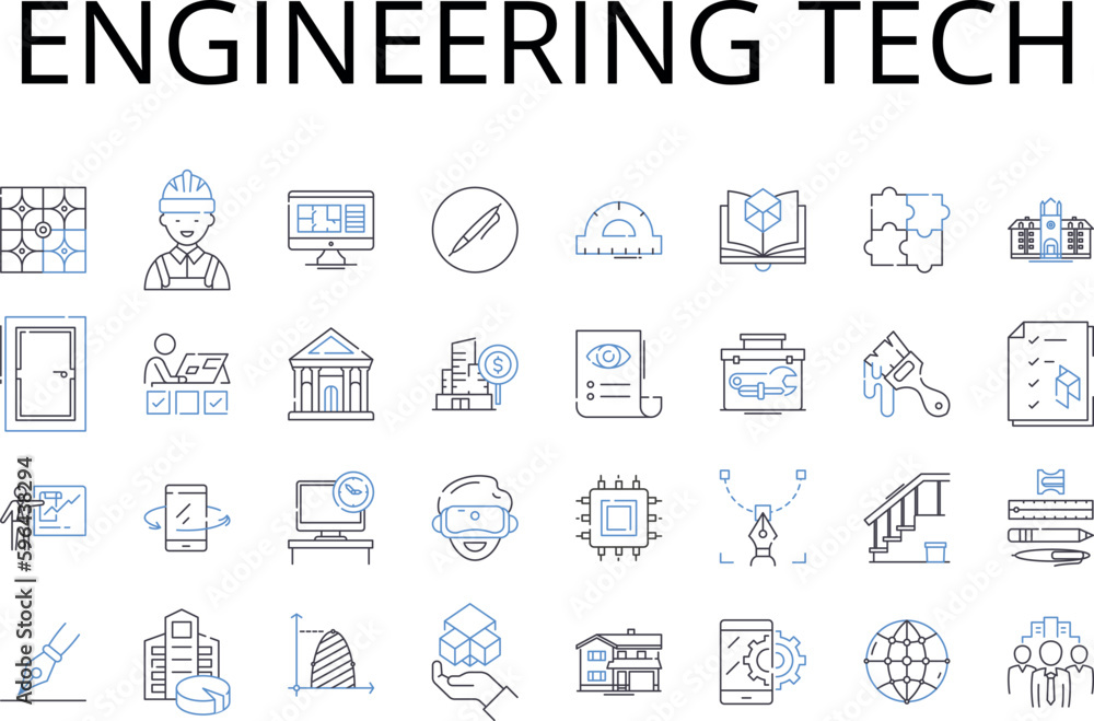 Engineering tech line icons collection. Accounting finance, Biology ...