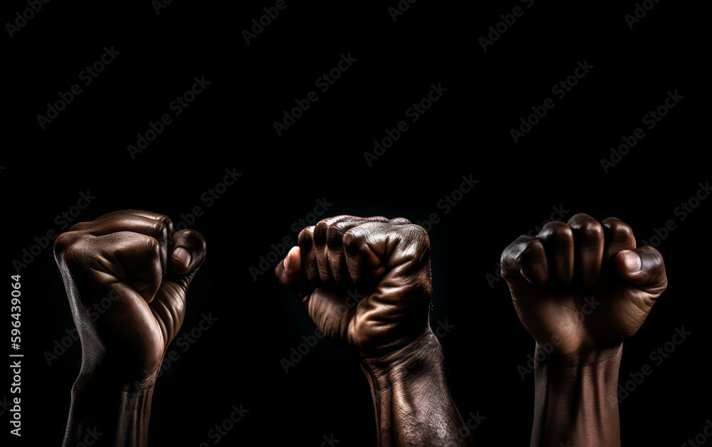 Black Clenched fist raised up, black lives matter, blackout tuesday ...