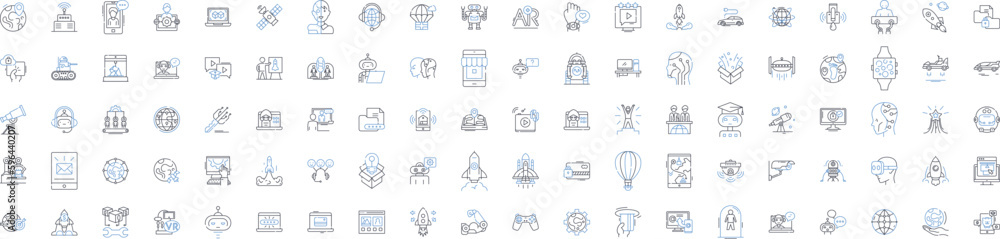 Website design line icons collection. Typography, Layout, Navigation ...