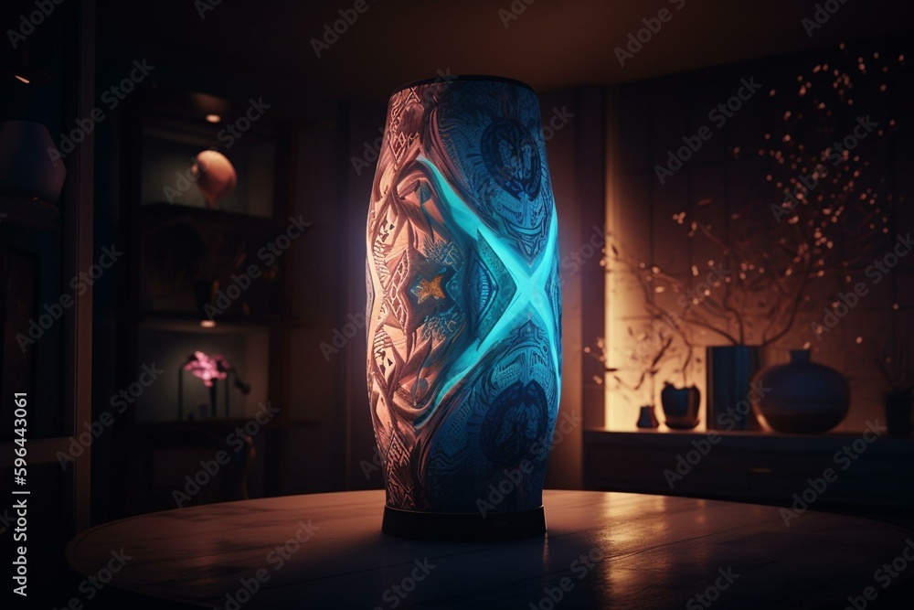 Standing curved two-sided light-up totem poster for ads. Rendered ...
