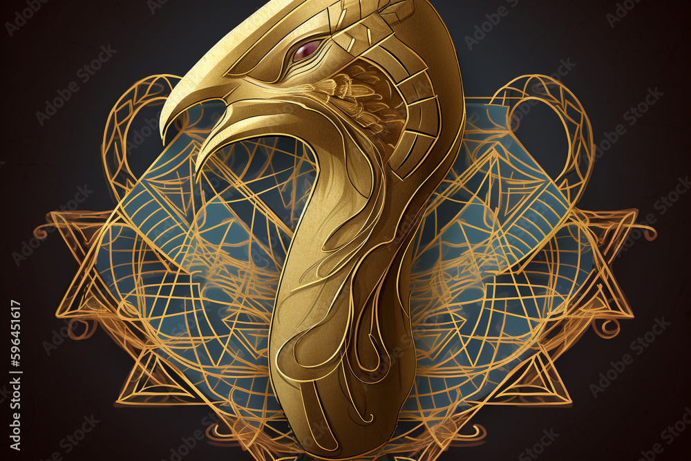 AI-Generated Psychedelic Illustrated Figure inspired by Egyptian God ...