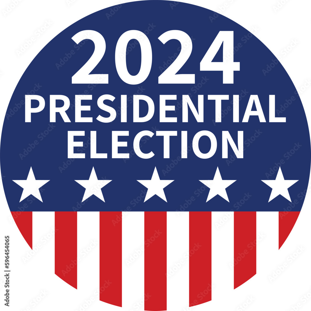 Vector illustration of a badge for the 2024 American presidential ...
