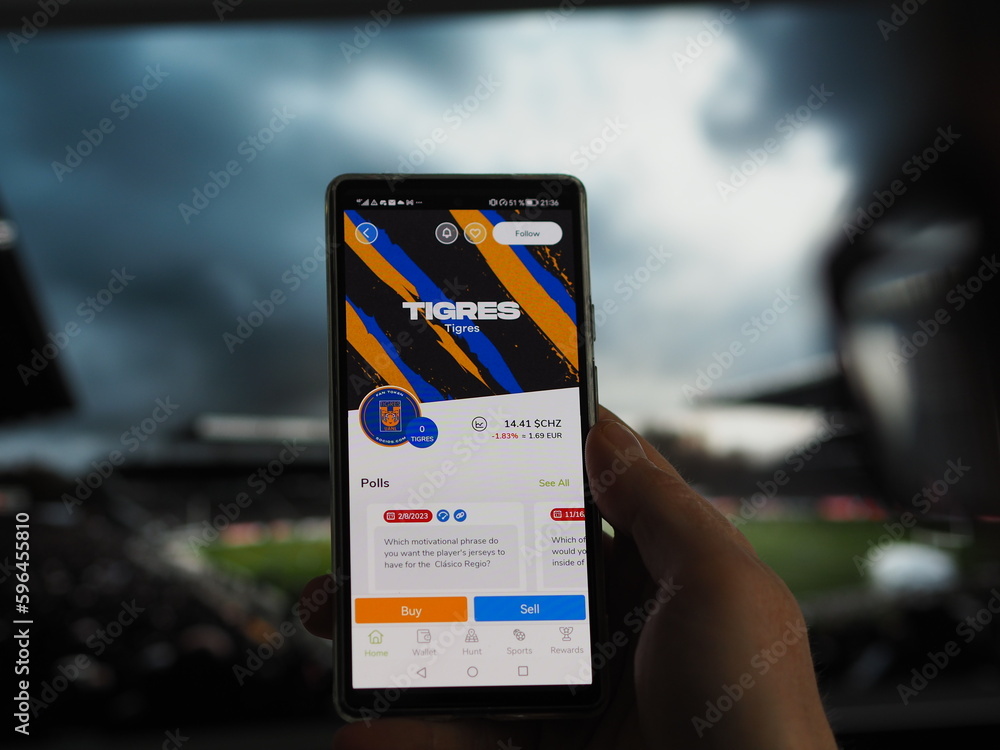 April 24th 2023. A fan of tigres looks at his team's token asset on ...