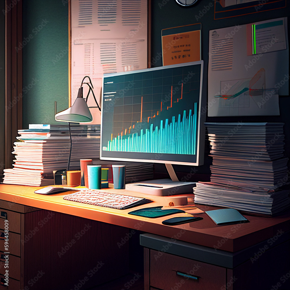 Business desk Stock Illustration | Adobe Stock