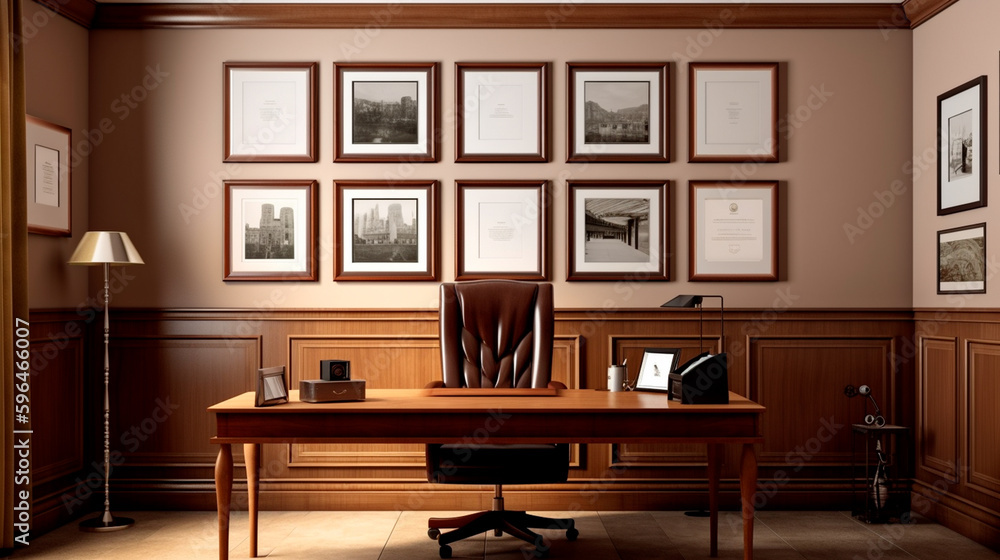 Empty frame on office wall diploma degree certificate credentials image ...