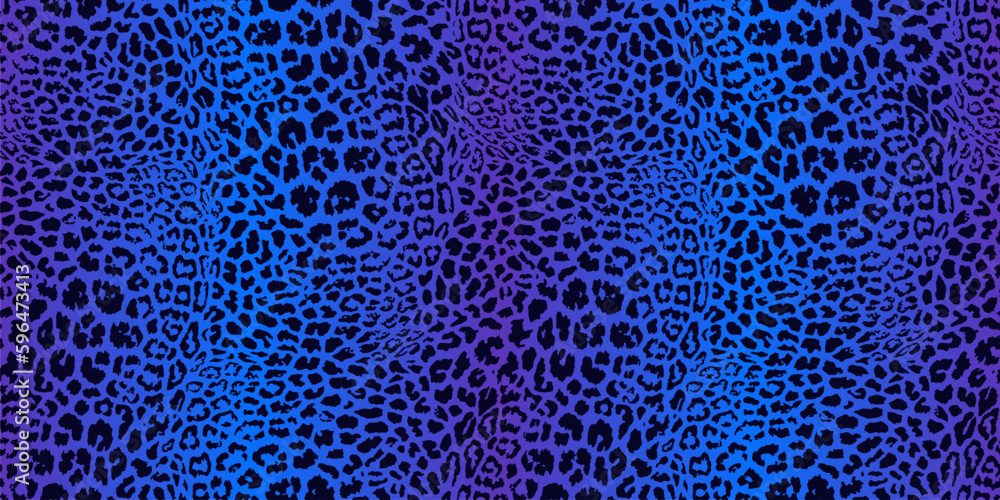 Realistic leopard print in bright neon colors. Vector seamless pattern ...