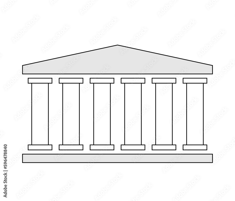 Six pillars line diagram. Clipart image isolated on white background ...
