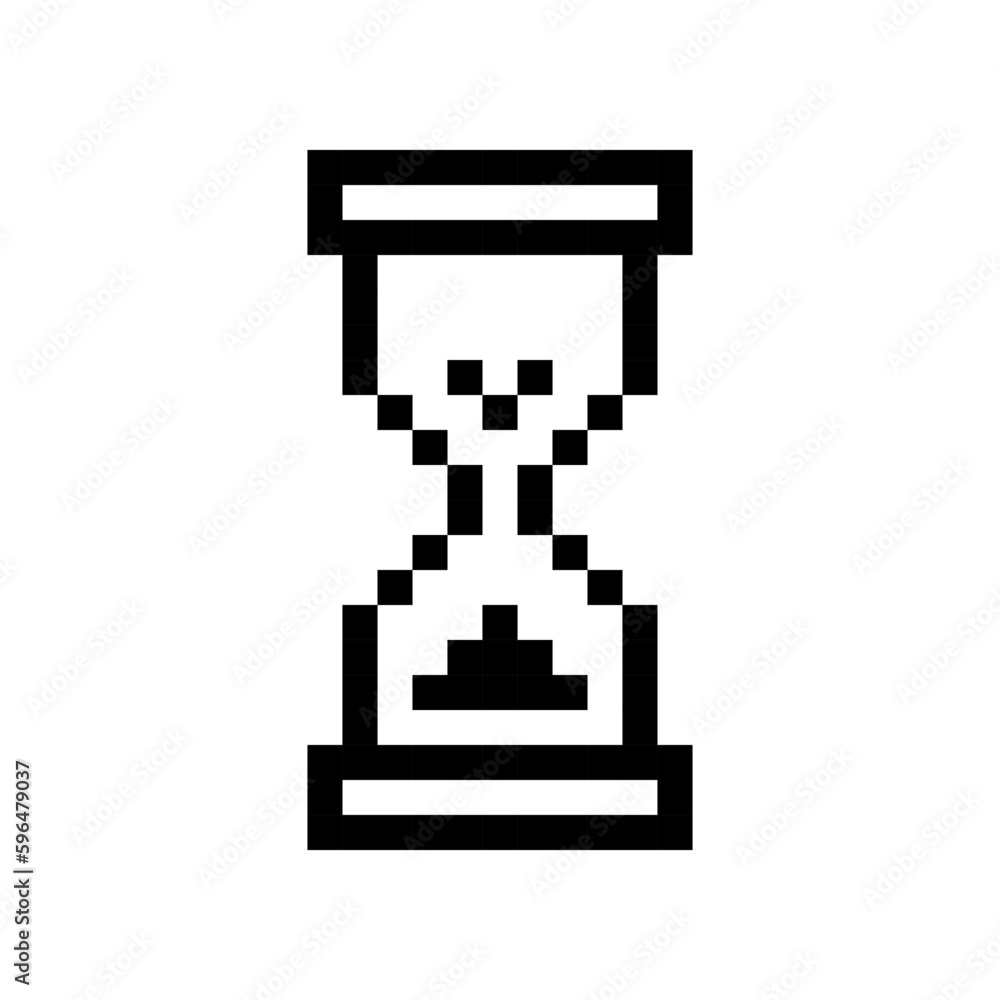 Pixel hourglass mouse cursor icon. Clipart image isolated on white ...