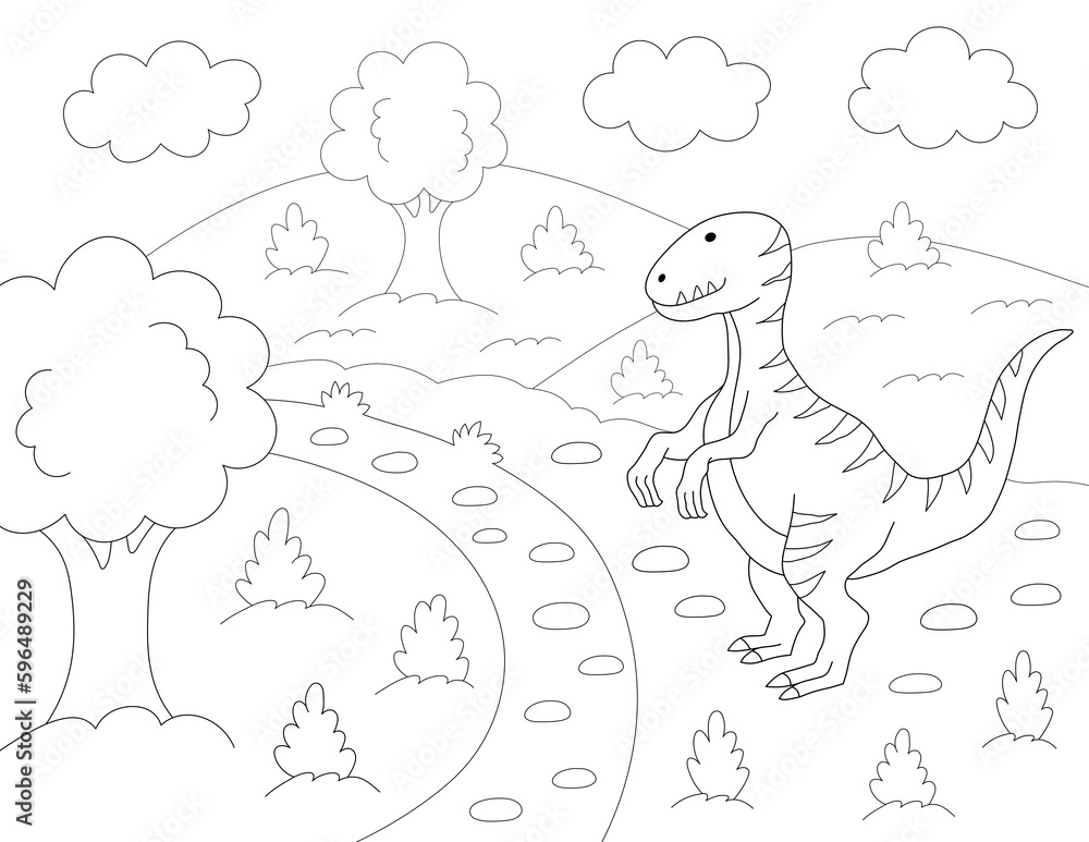 cartoon velociraptor dinosaur coloring page. you can print it on 8.5x11 ...