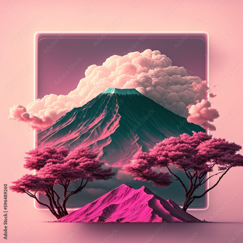 Vaporwave Fuji: Hyperrealistic Instagram Format of Mount Fuji | Created ...