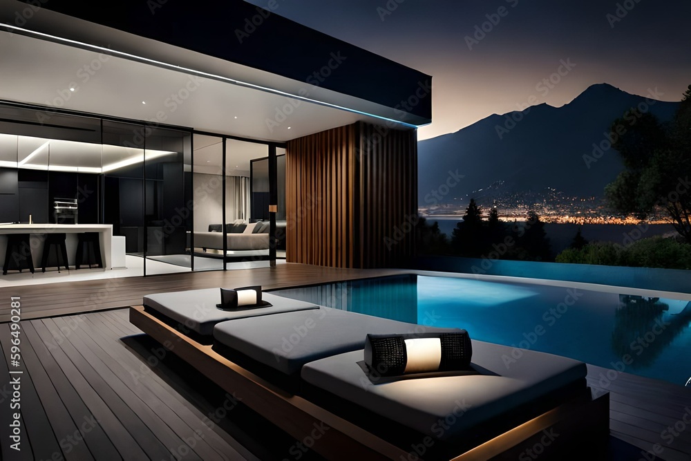 Modular homes exterior designs of modern architecture Stock ...