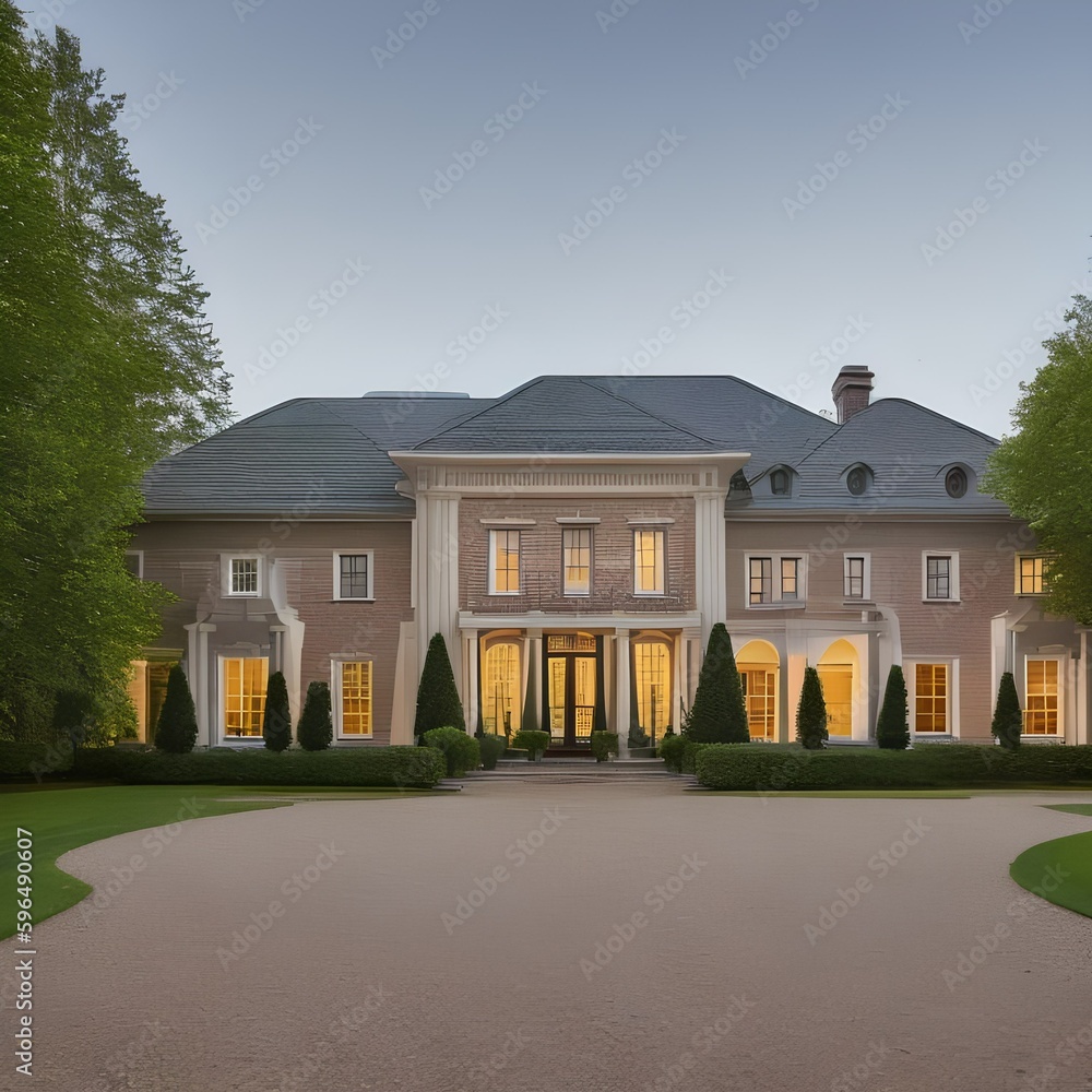 11 A Georgian-style mansion with symmetrical design and a central ...