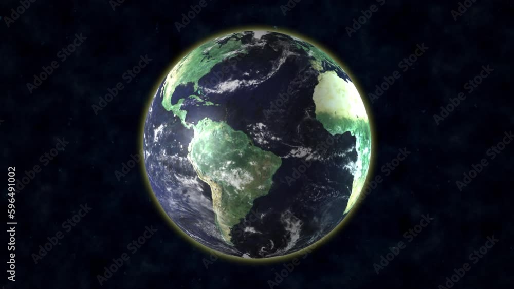 Planet Earth Globe. Spinning Planet Earth Globe rotates in the Cosmos ...