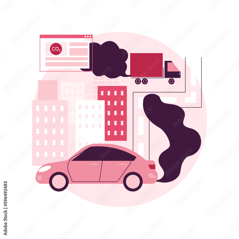 Motor vehicle pollution abstract concept vector illustration. Pollution ...
