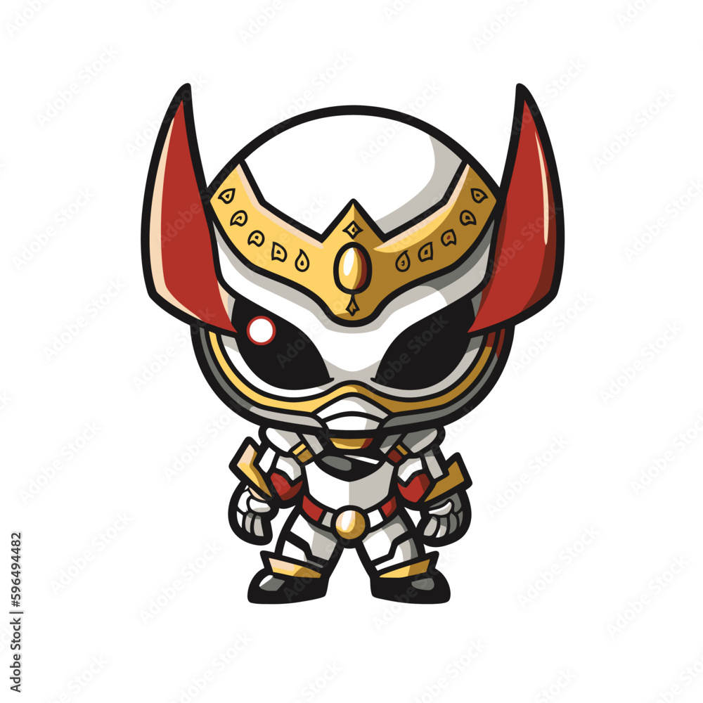 This vector illustration showcases a futuristic robotic super hero ...