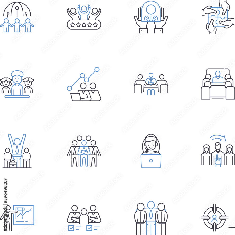 Training Workshop line icons collection. Learning, Development, Skills ...