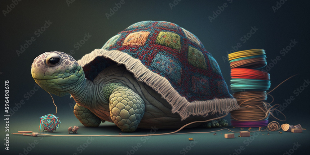 Super realistic blue turtle created using Generative AI tools ...