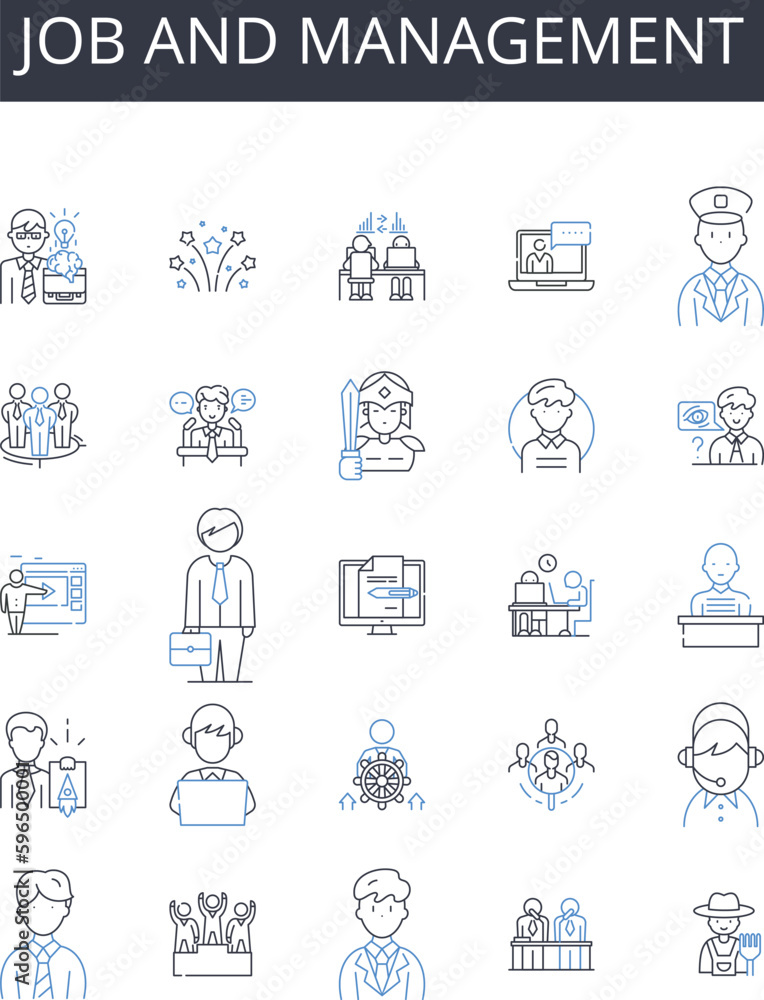 Job and management line icons collection. Logistics, Distribution ...