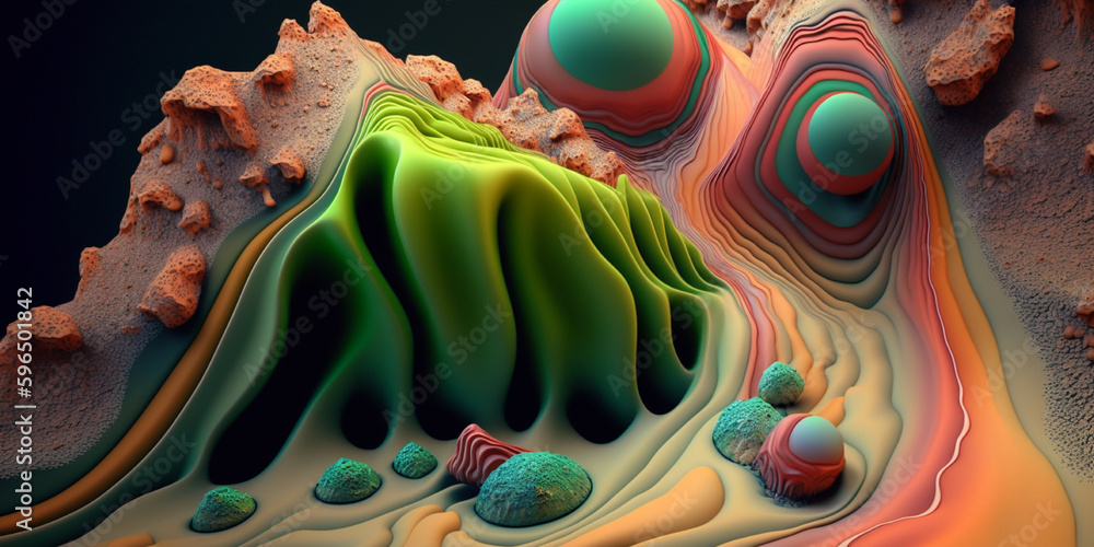 Mountain paper layer with pastel colors and slime texture created by ...