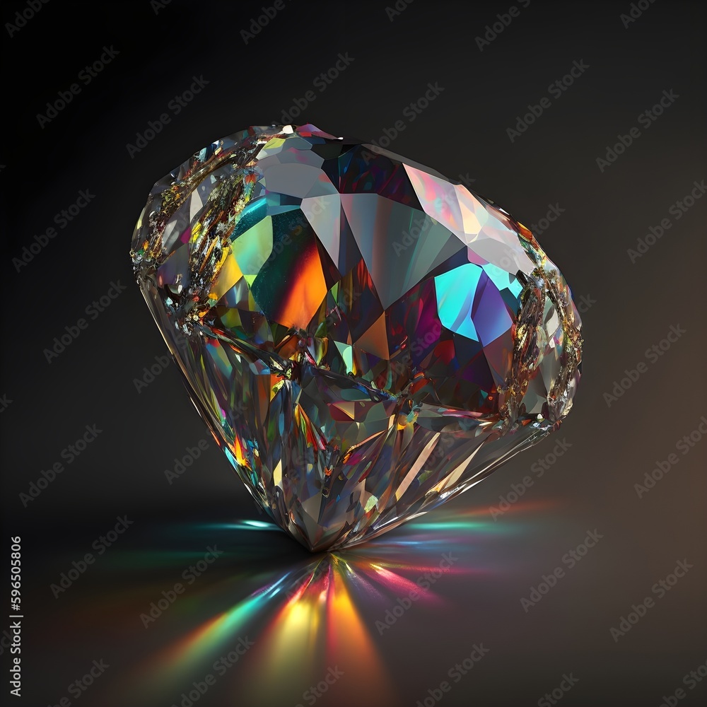 precious diamond isolated brilliant cut rainbow cinematic lighting epic ...