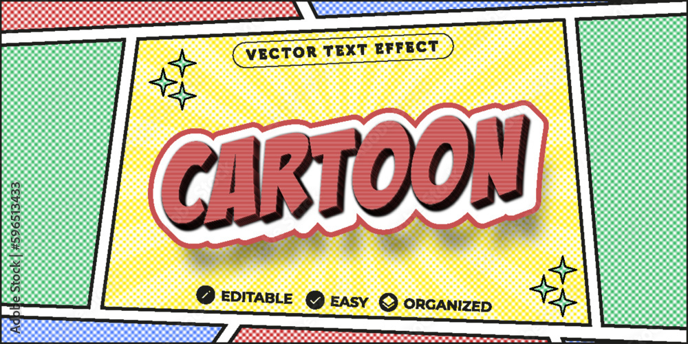 Cartoon Text Effect,Fully Editable Font Text Effect Stock Vector ...