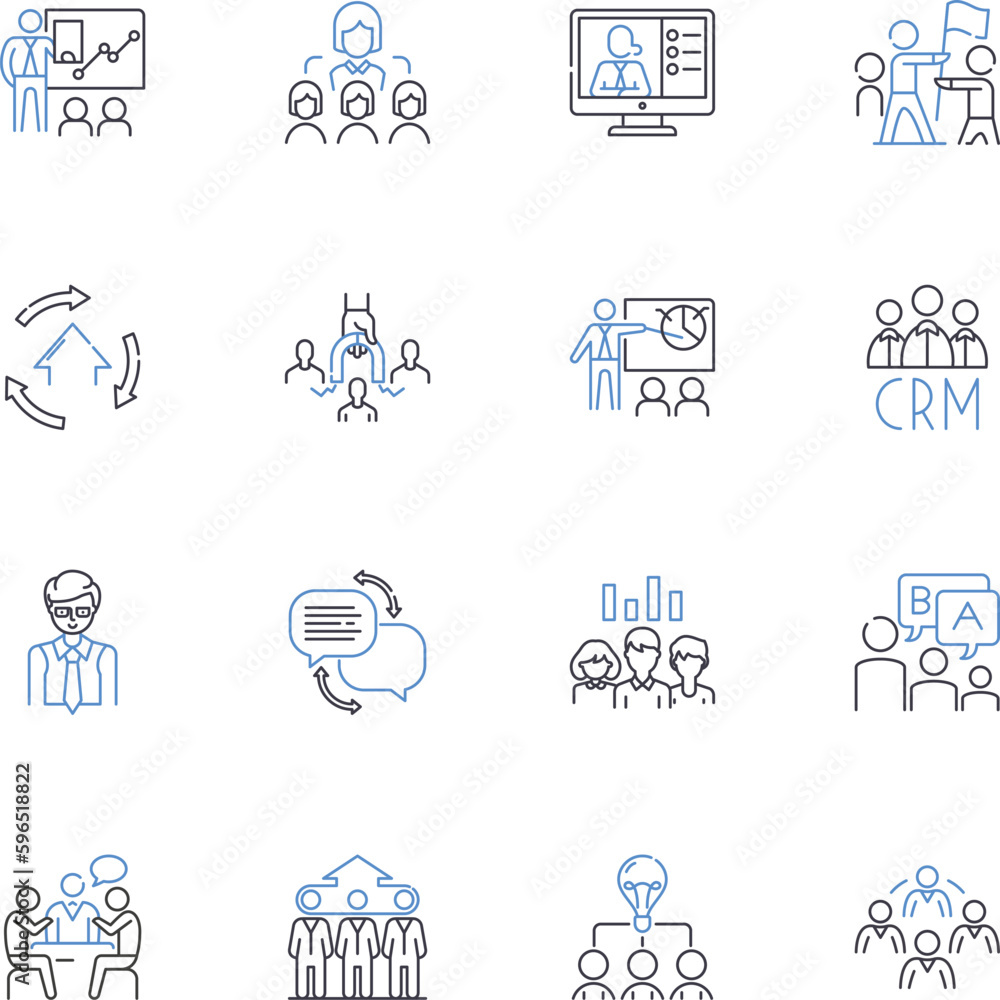 Corporate Workshop line icons collection. Training, Teamwork ...