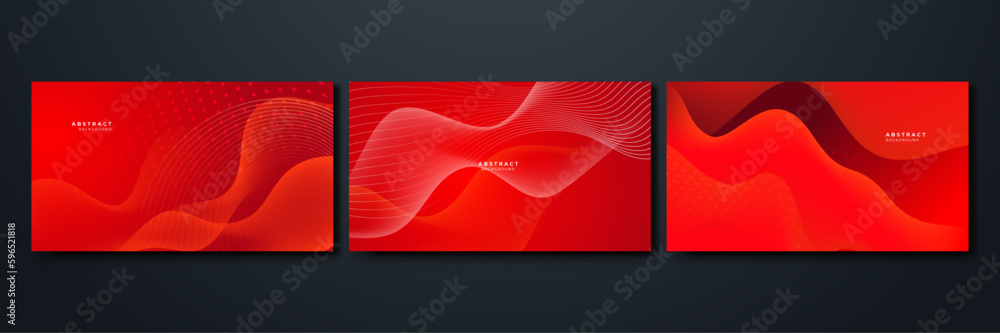 Abstract red wave background. Dynamic shapes composition. Modern ...