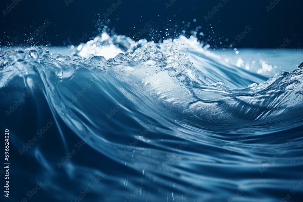 Abstract light blue waves depict water effect without any mention of AI ...