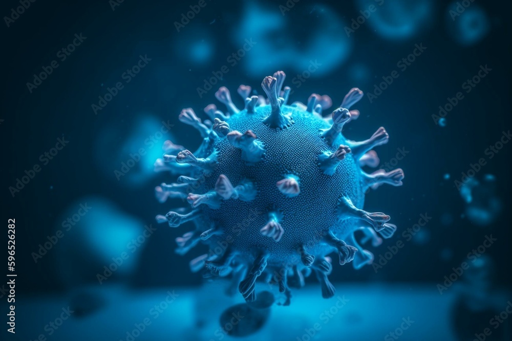 Blue background Covid-19 antigen quick test. Generative AI Stock ...