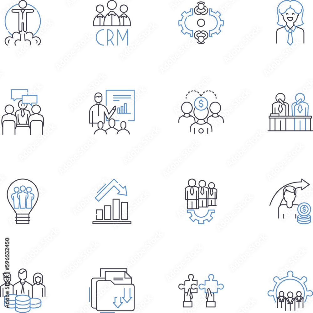 Shipping staff line icons collection. Logistics, Transportation ...