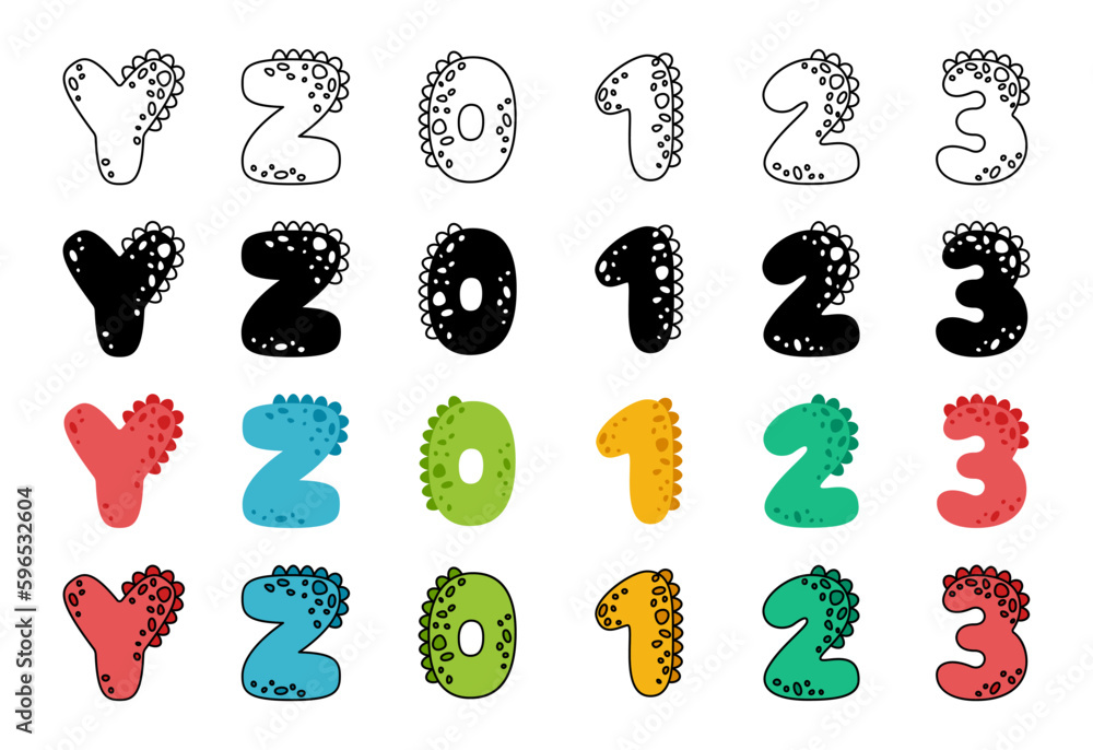 Dinosaur alphabet in cartoon style Stock Vector | Adobe Stock