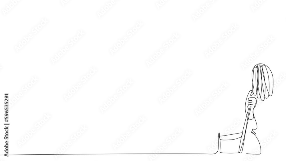 Animated drawing of continuous line draw of set bottles of different ...