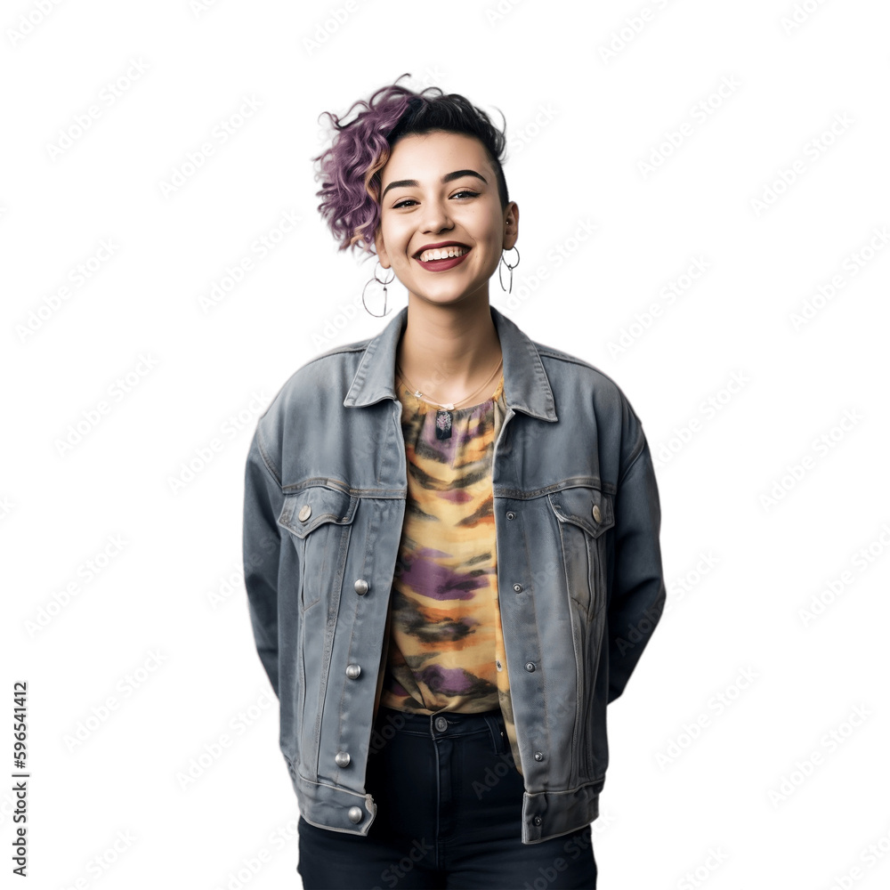 Portrait of young smiling woman looking and standing pose. Happy girl ...