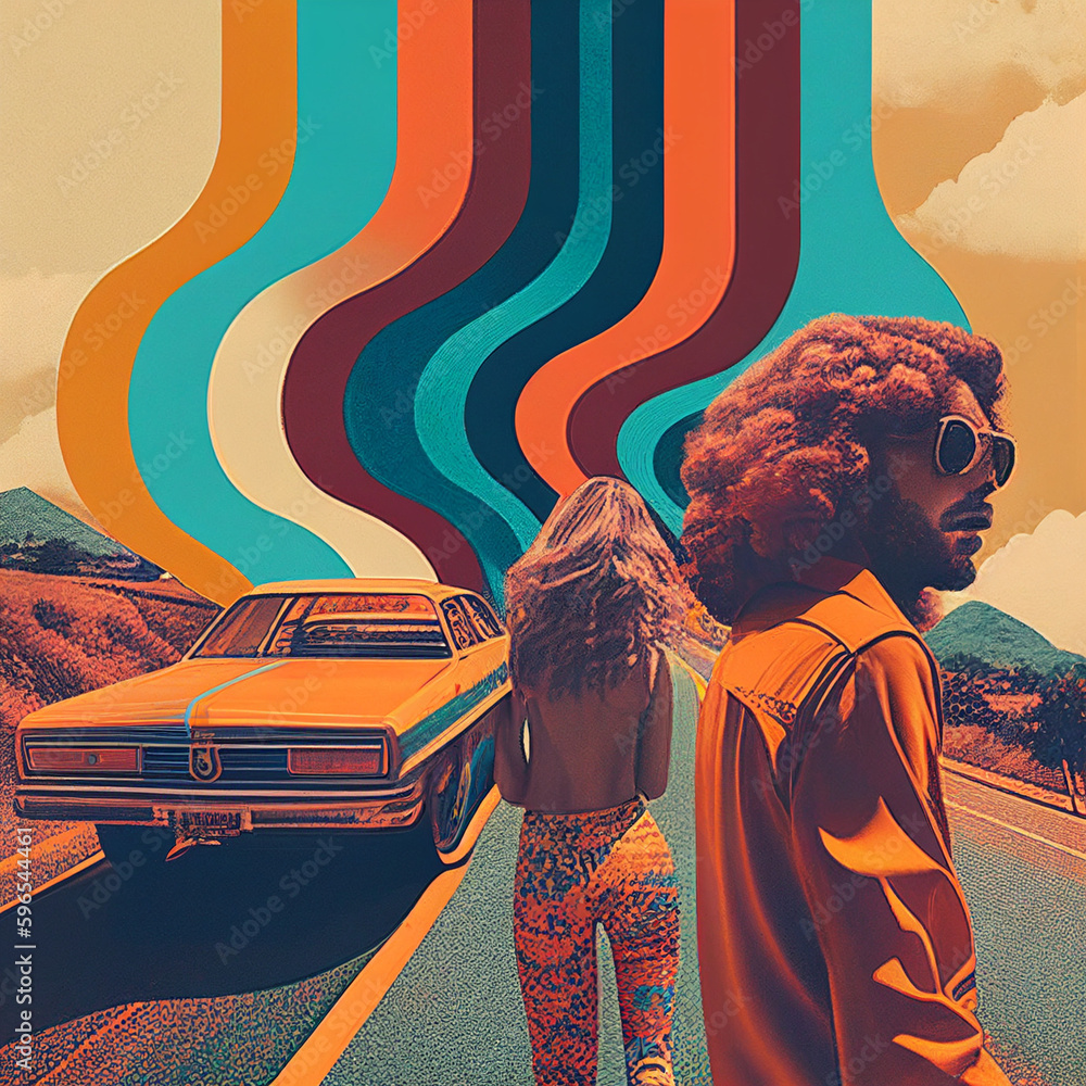 Vintage 70s Retro Futurism Surrealist Scenes • Generative AI Stock ...