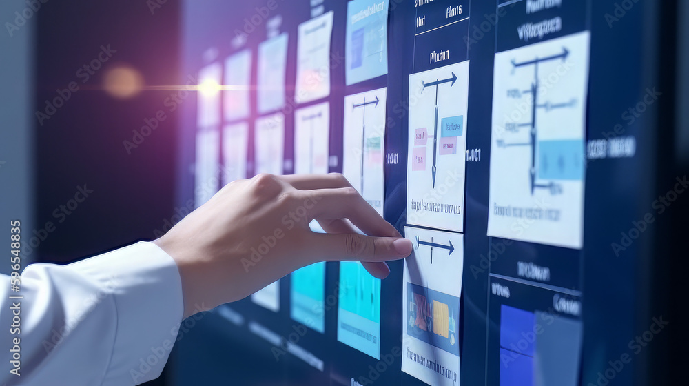 Agile software development or project management using kanban or scrum ...