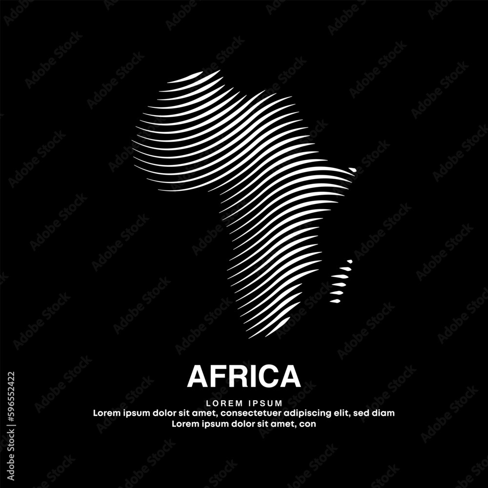 simple line art map of Africa. Creative Africa map logotype vector ...