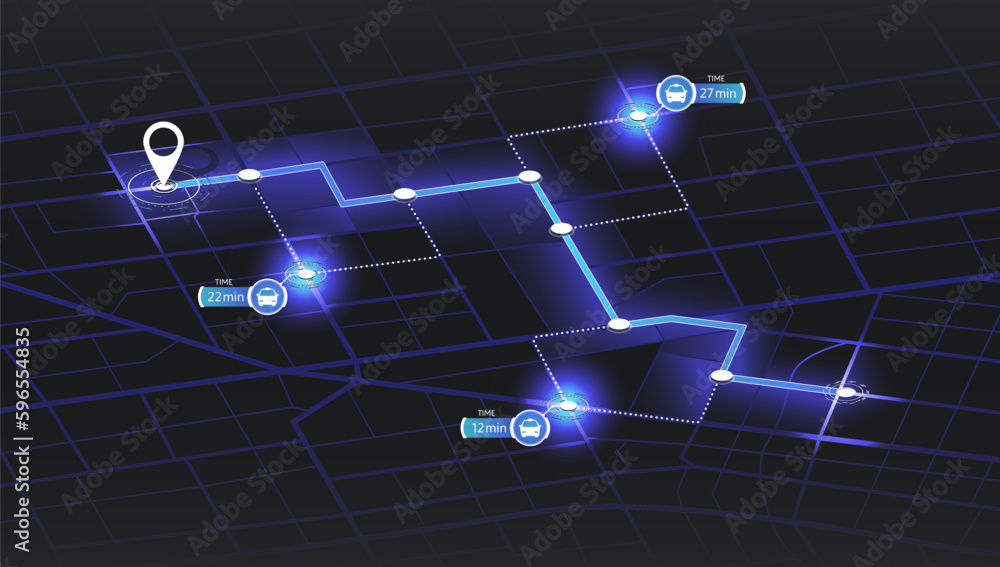 Isometric Gps map navigation to own house. City top view. View from ...