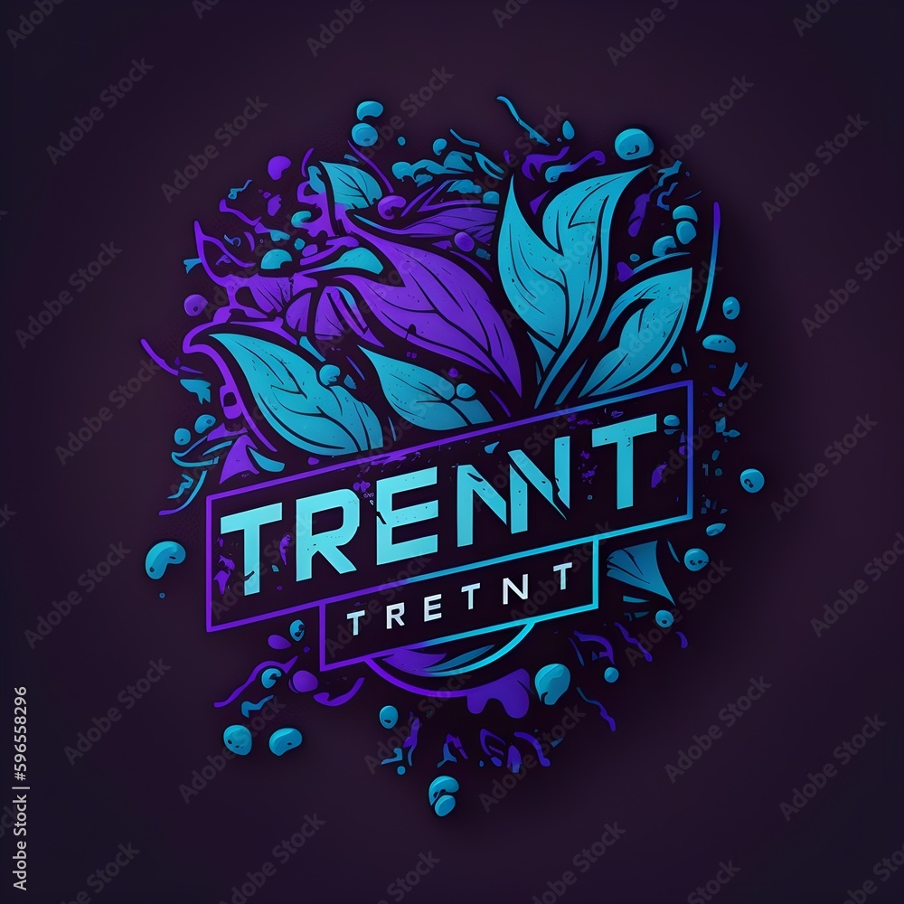 simple flat design logo for Trent Gaming twitch logo purple and blue ...