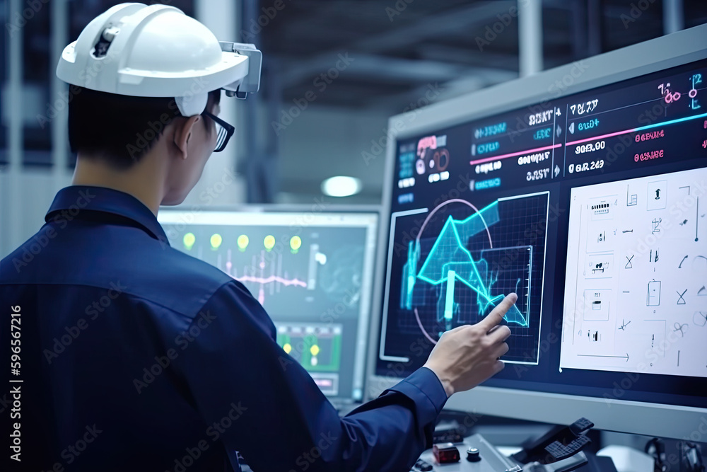 Engineer Manager Monitors And Controls Robot Arm Automation In Smart Factories In Real Time