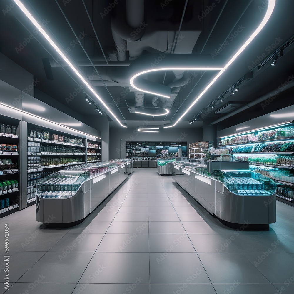 Large Open Floor Plan Marijuana Dispensary With Tall Ceilings and Great ...