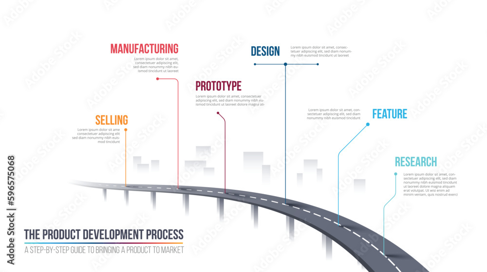 Infographic template for business. Roadmap chart diagram with steps ...